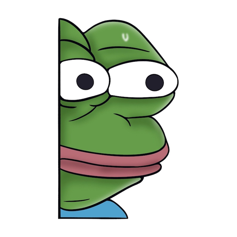 Peeking Pepe Sticker || Vinyl Decal || Meme Sticker - Etsy