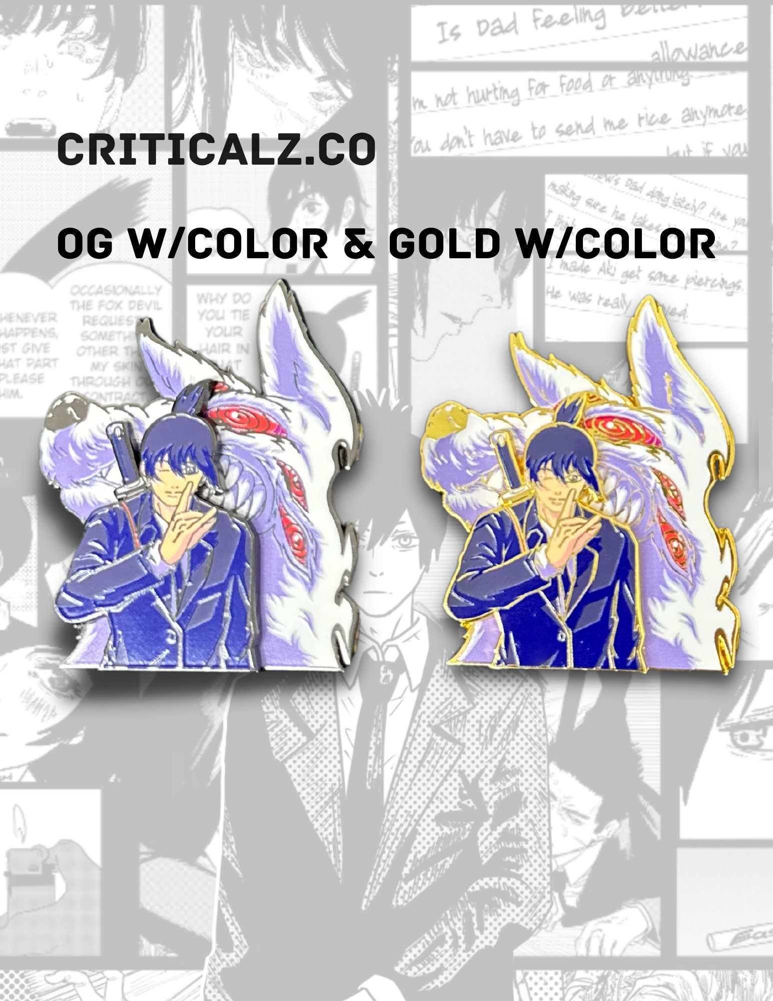 Devil Fox W/ Kon Anime Inspired Hard Enamel Duel Layered Pin - Etsy