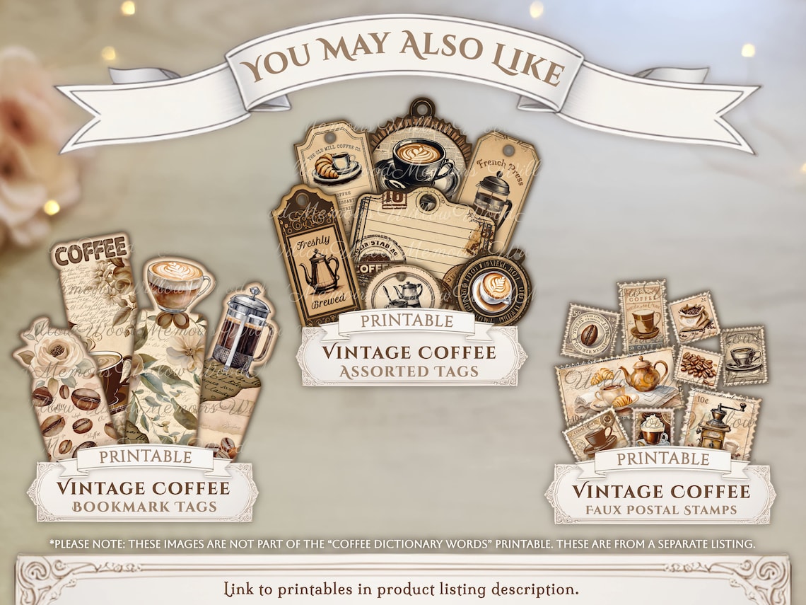 Coffee Dictionary Words Definitions Coffee Lover Junk Journal Ephemera ...