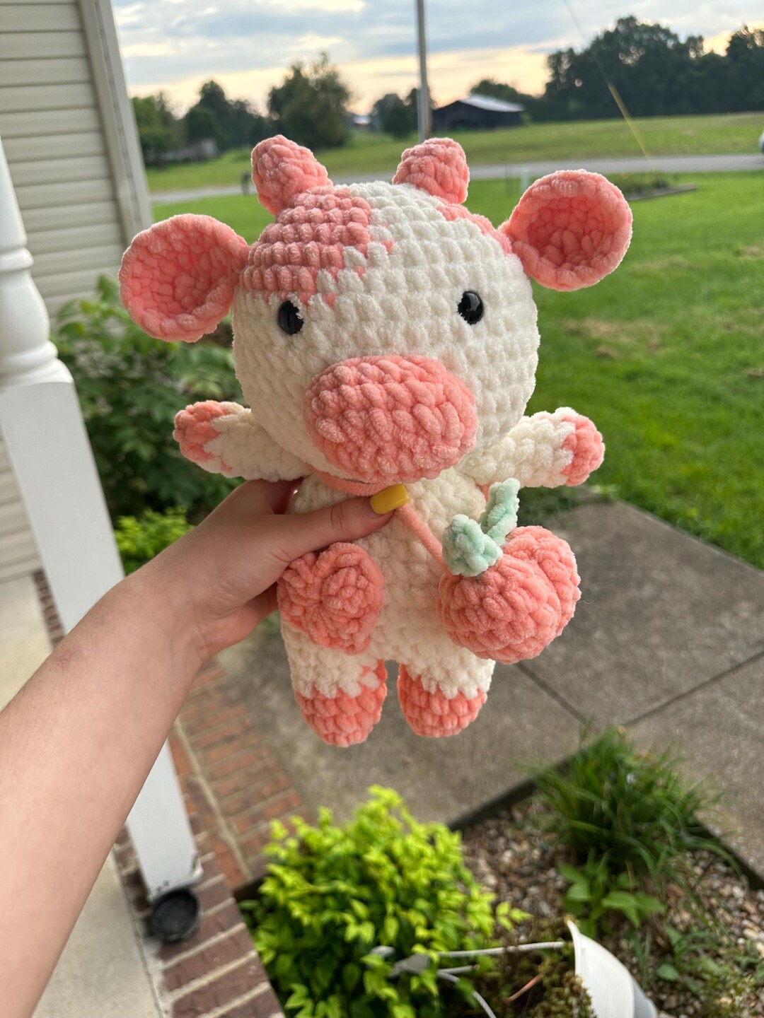 Crochet Peach Cow Plushie - Etsy