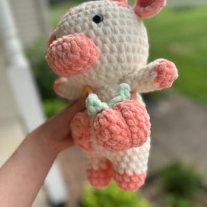 Crochet Peach Cow Plushie - Etsy