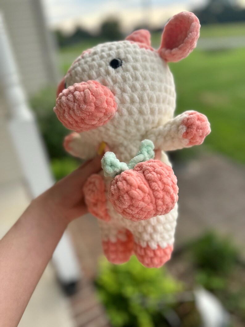 Crochet Peach Cow Plushie - Etsy