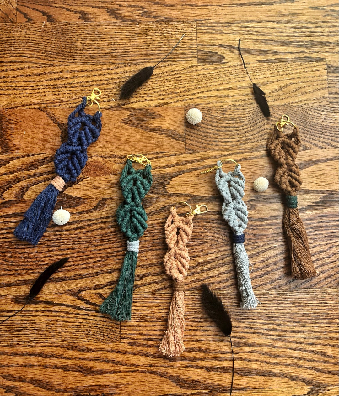 Macrame Keychain leaflet Macrame Accessory - Etsy