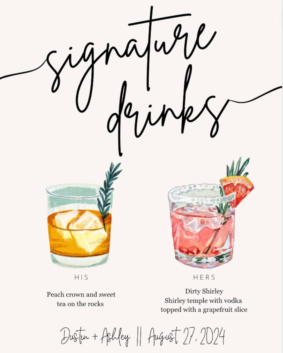 Signature Drinks - Etsy