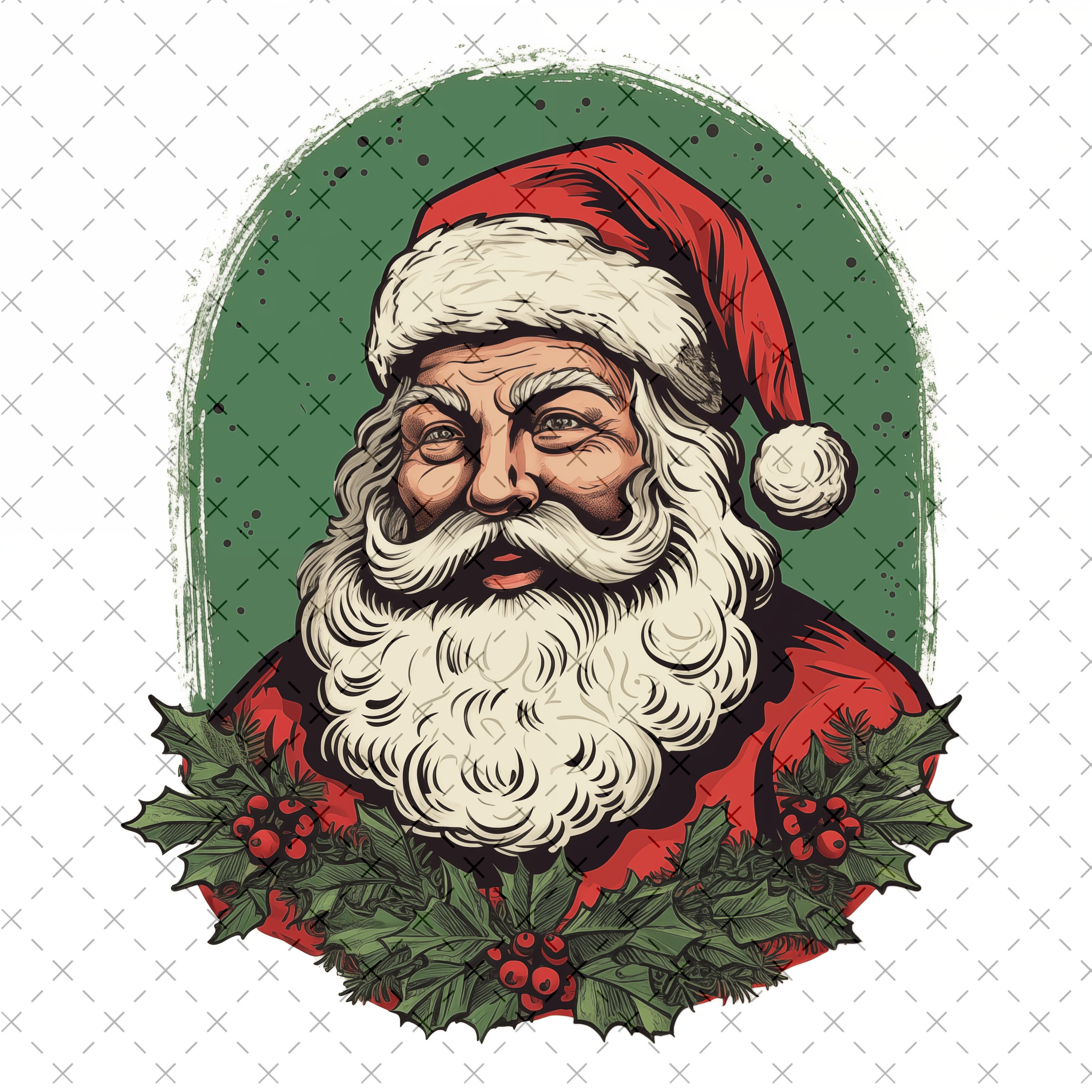 Santa Svg, Vintage T-shirt Design Svg, Holiday Svg, Colored Svg ...