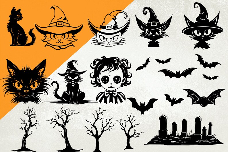 Halloween Bundle, SVG PNG Clipart Bundle, Transparent, Spooki Clipart ...