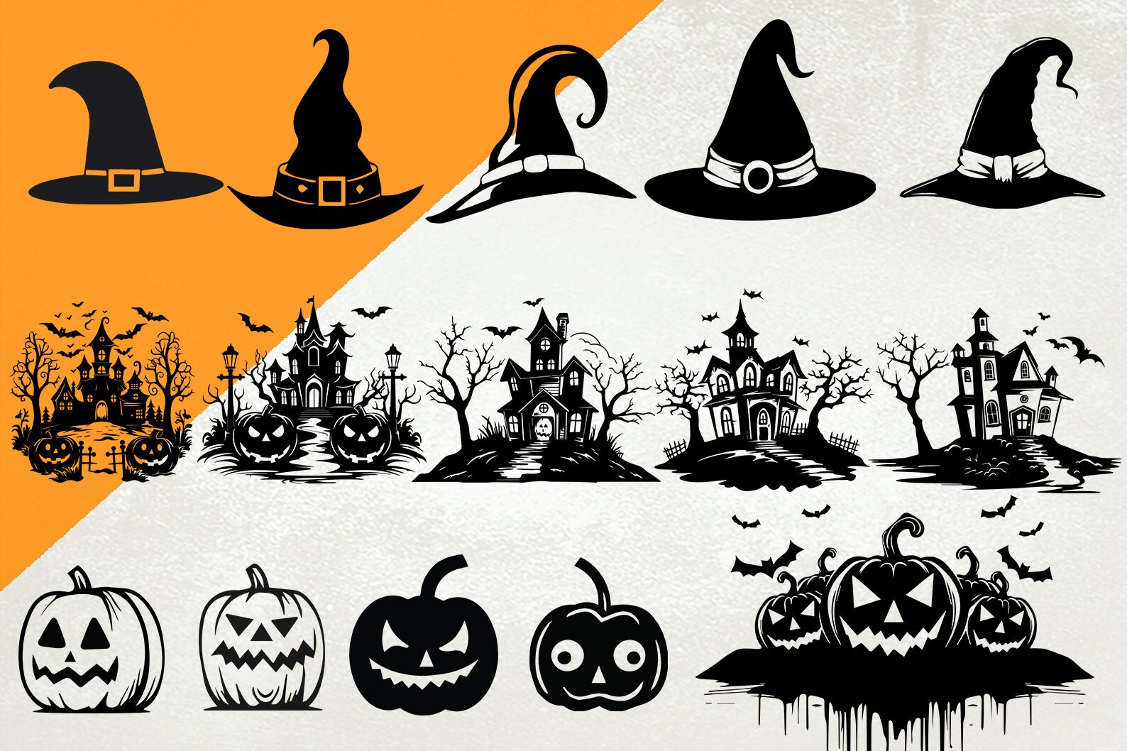 Halloween Bundle, SVG PNG Clipart Bundle, Transparent, Spooki Clipart ...