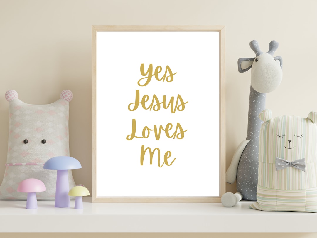 Yes Jesus Loves Me Poster | Christian Poster Kids | Nursery Art Boho ...