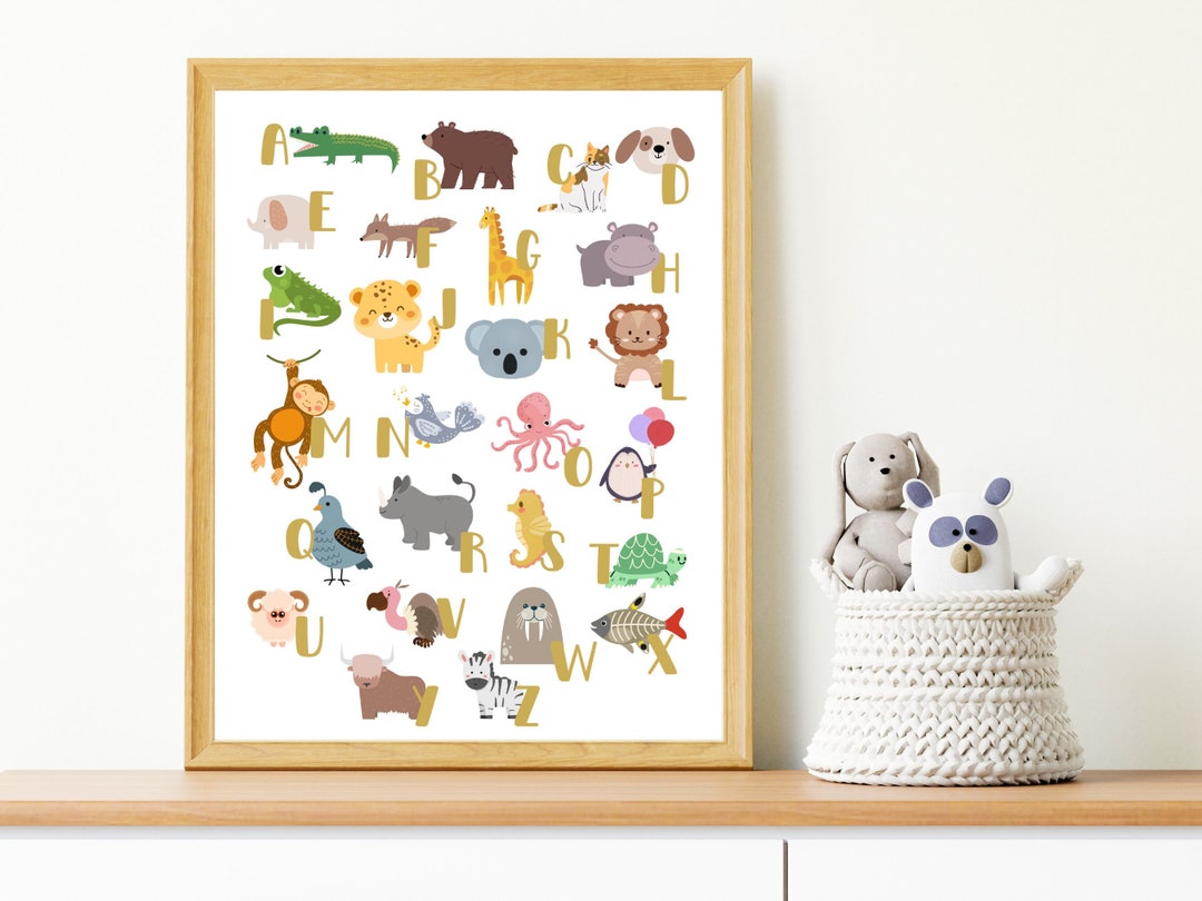 ABC Animal Print, Alphabet Poster Boy Room, Girl Room, Montessori ...