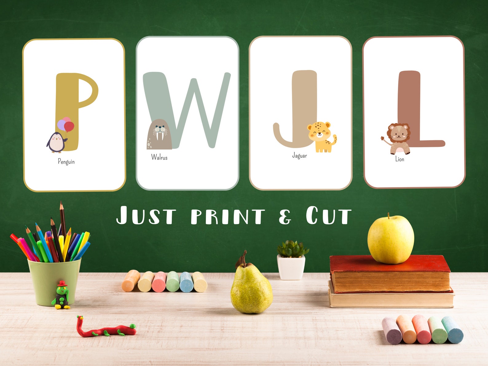 Printable Alphabet Flash Cards | 2 SETS | Animal Alphabet Flashcards ...