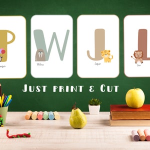 Printable Alphabet Flash Cards | 2 SETS | Animal Alphabet Flashcards ...