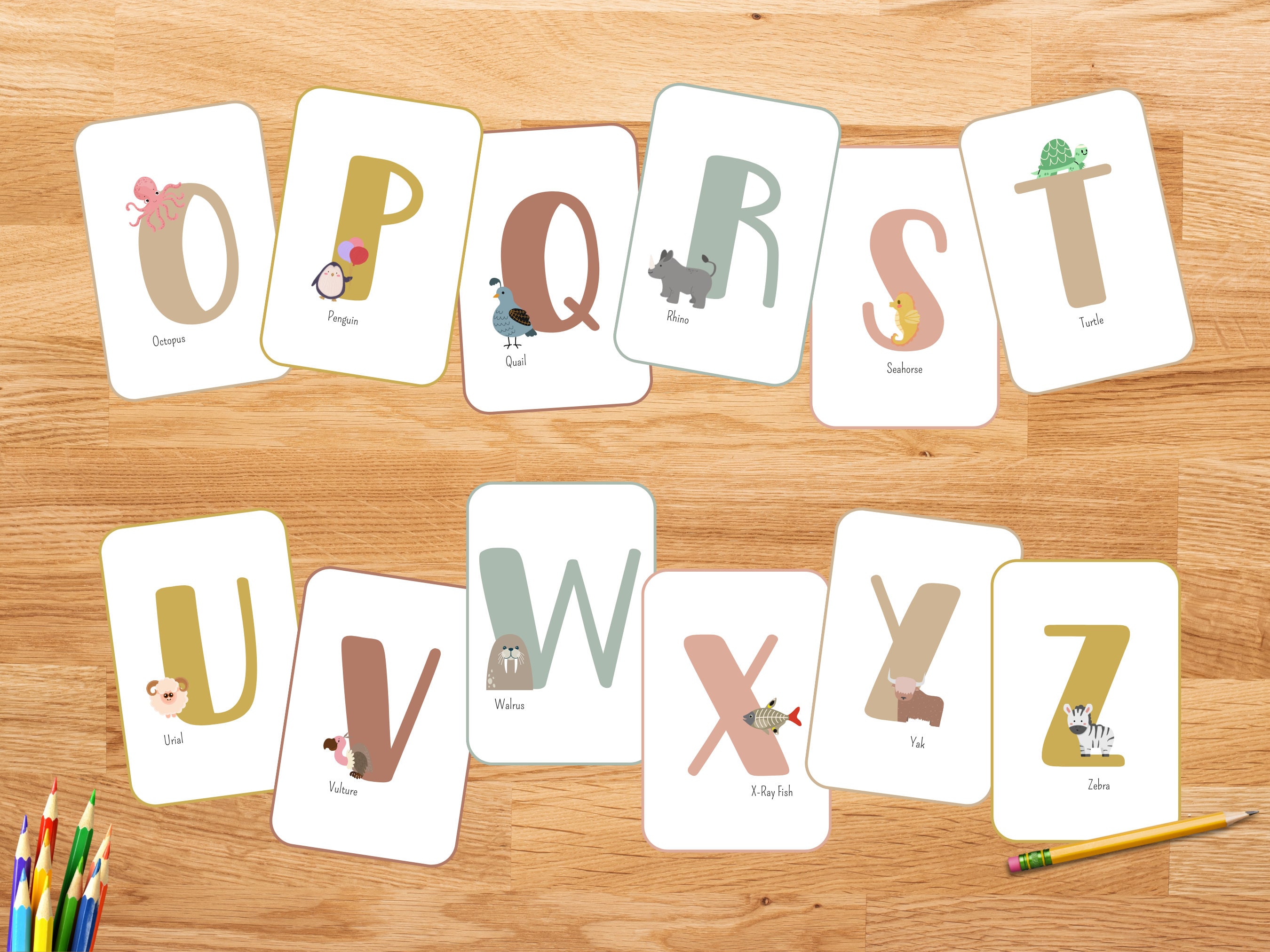 Printable Alphabet Flash Cards | 2 SETS | Animal Alphabet Flashcards ...