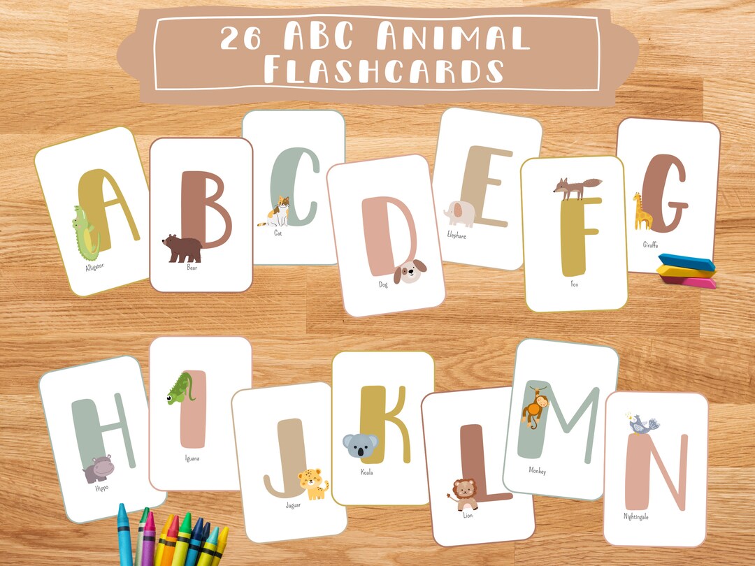Animal Alphabet Flash Cards | Montessori Homeschool (PDF) - Etsy