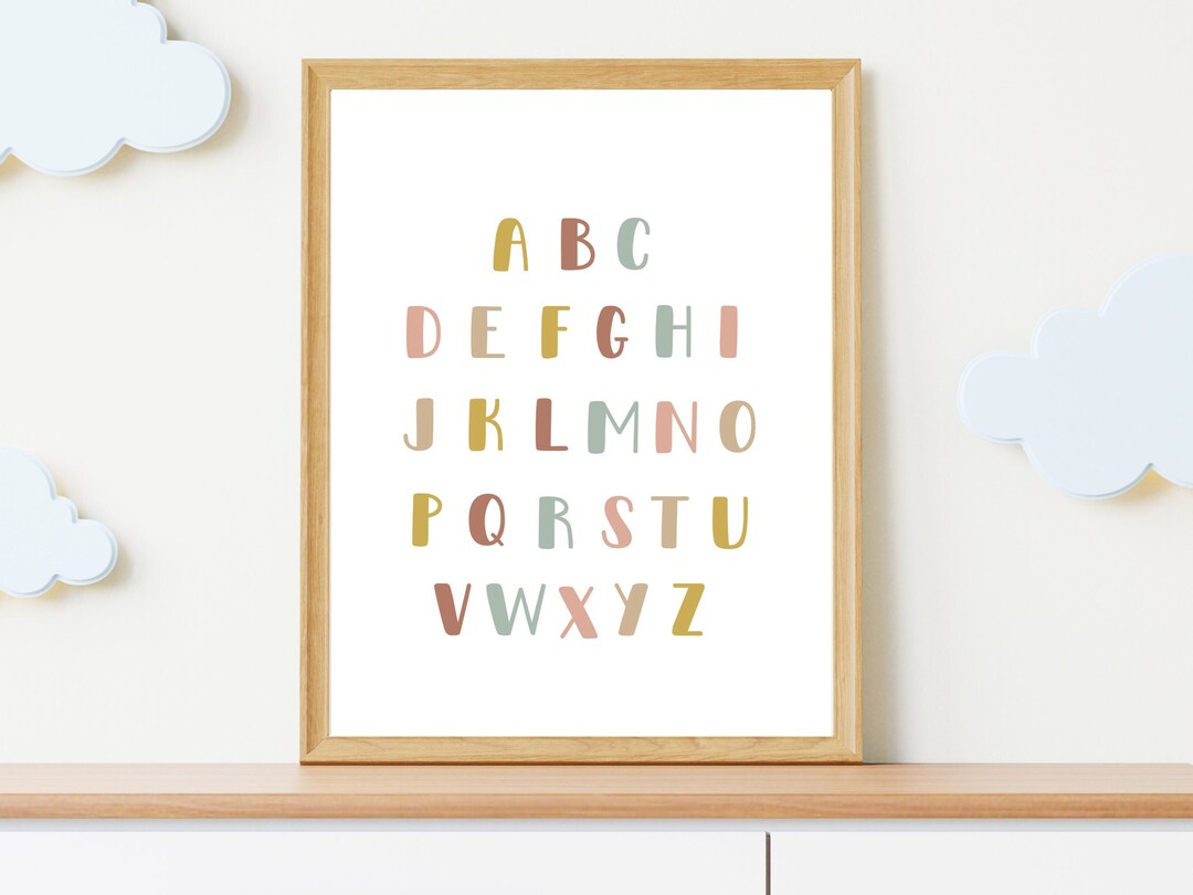 ABC Wall Art- Boho Style | Alphabet Poster Chart | Alphabet Poster Boho ...