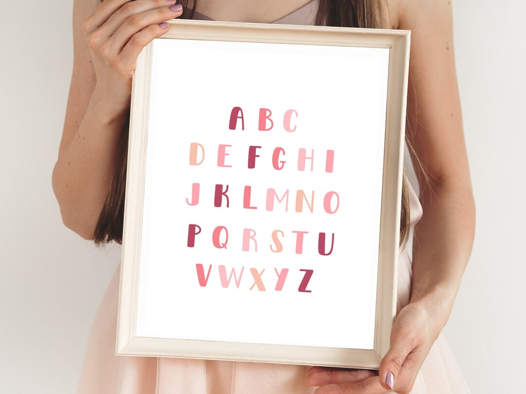Shades of PINK ABC Poster | Girls Room ABC Poster | Montessori Learning ...