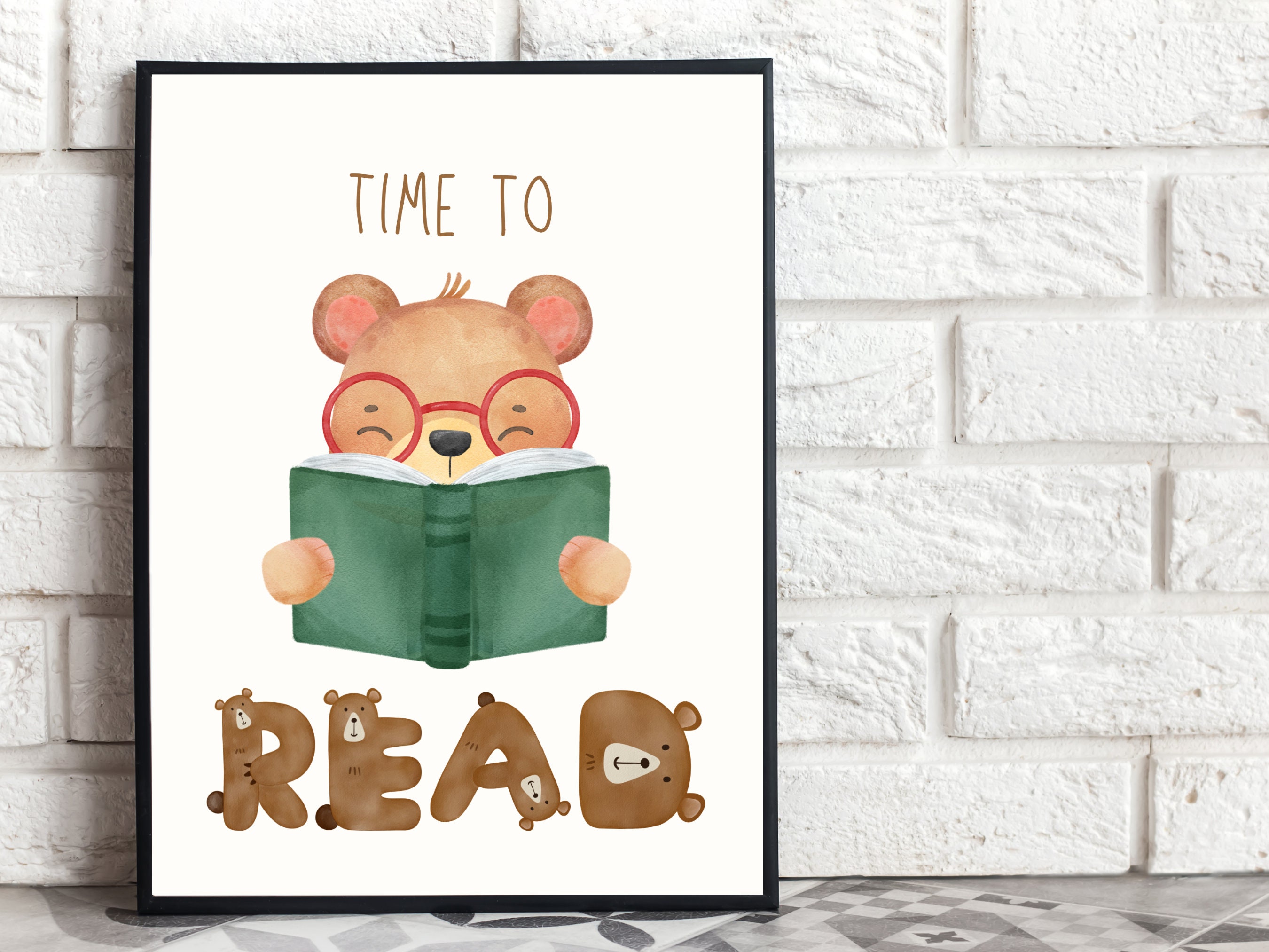 Reading Corner Poster, Bear Theme Reading Poster, Reading for Kids ...