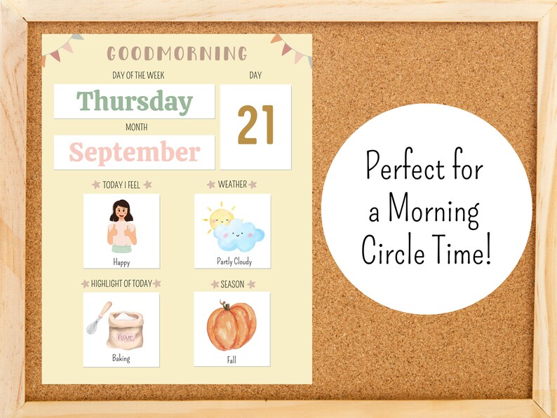 Circle Time Board, Good Morning Board Chart and Cards, Homeschool ...