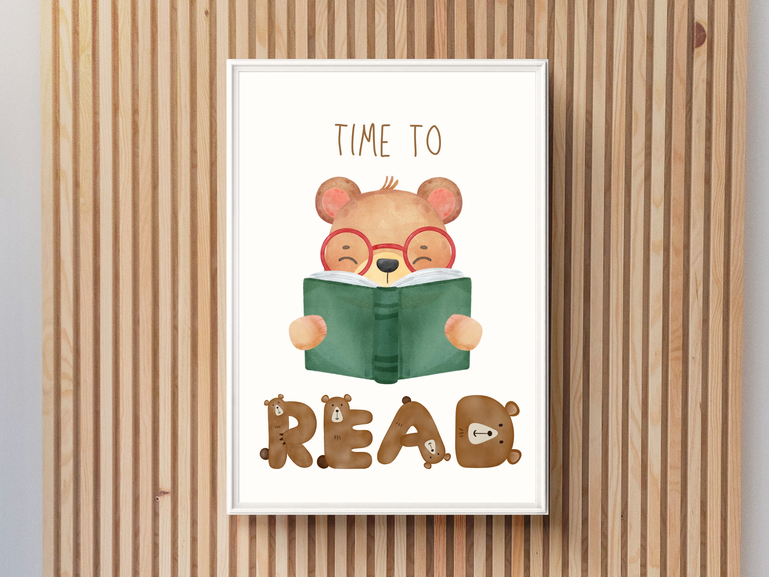 Reading Corner Poster, Bear Theme Reading Poster, Reading for Kids ...
