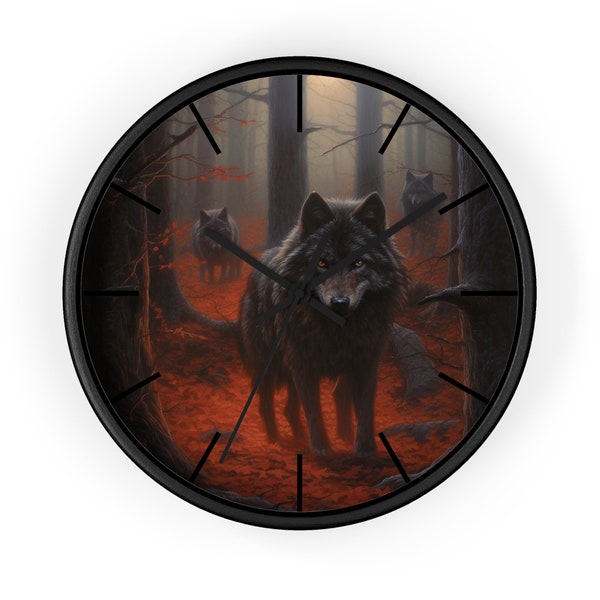 Red Wall Clock - Etsy