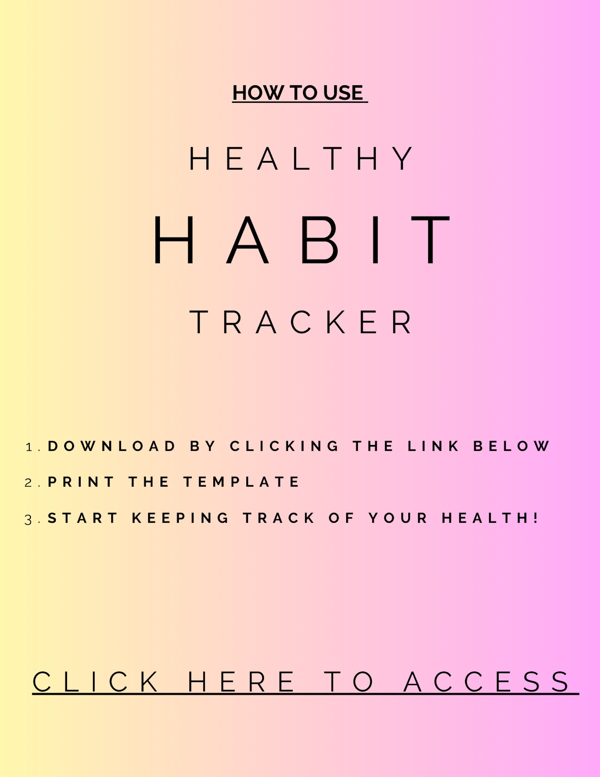 Digital Habit Tracker Printable Healthy Habits Planner - Etsy