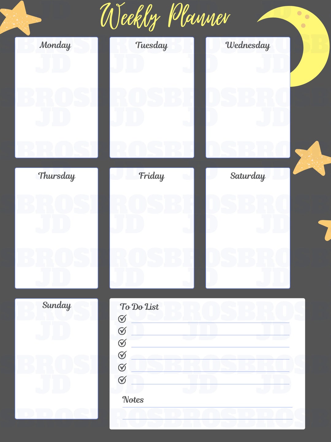Digital Weekly Planners - Etsy