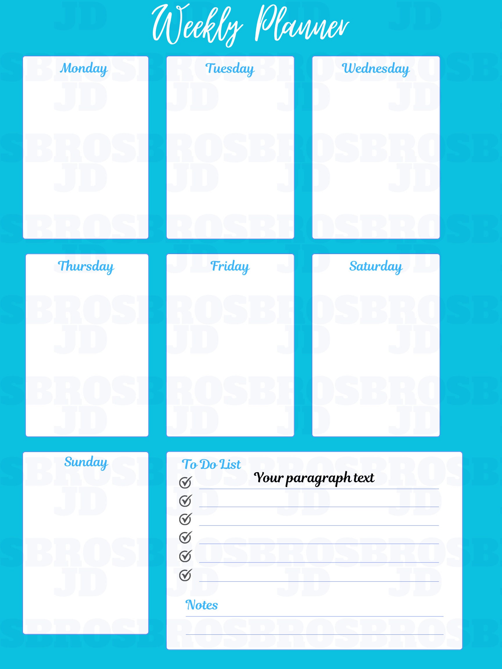 Digital Weekly Planners - Etsy