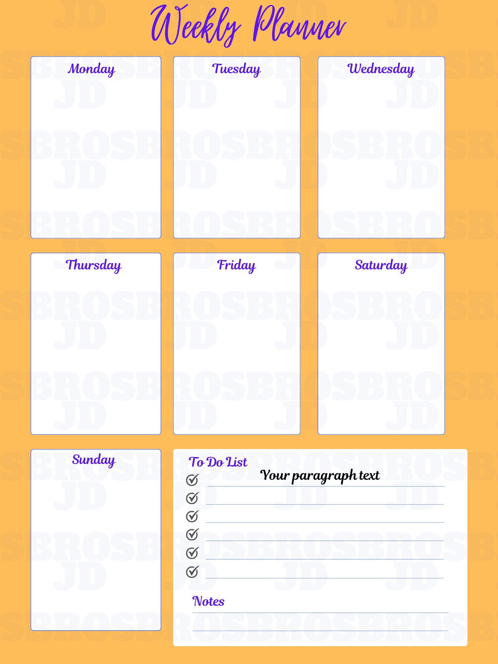 Digital Weekly Planners - Etsy