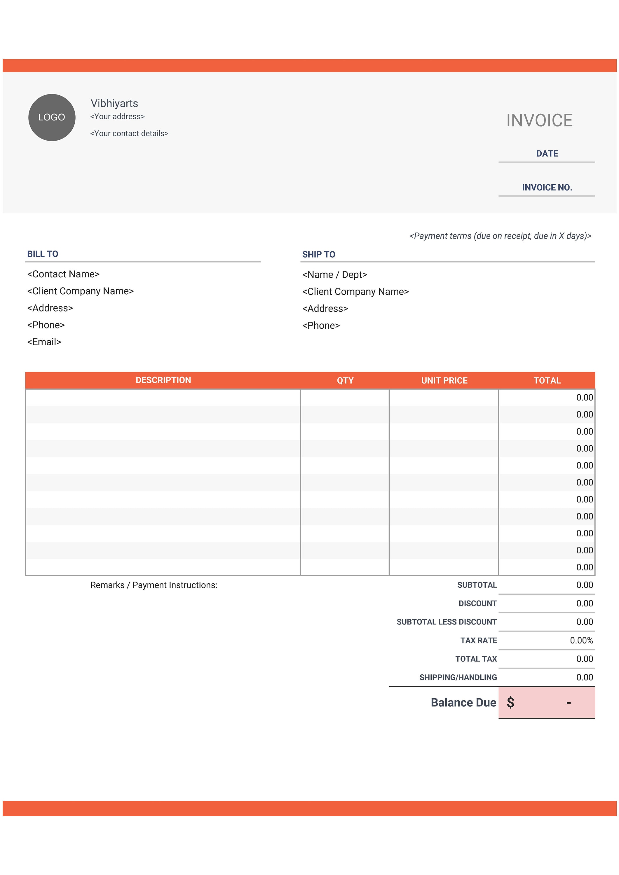 Excel Invoice, Excel, Invoice Template, Minimalist Business Invoice ...