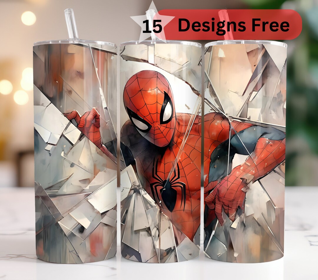 3D Spiderman Tumbler Wrap, 20 Oz Skinny Spider Man Tumbler Wrap Png ...