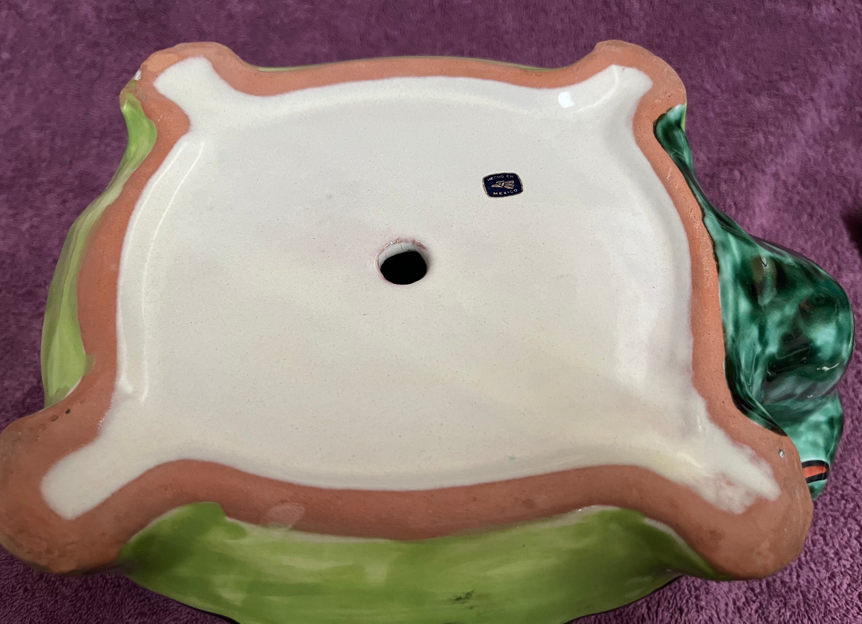 Talavera Mexican Pottery Large TURTLE Planter Sunflowers Vintage Brand ...