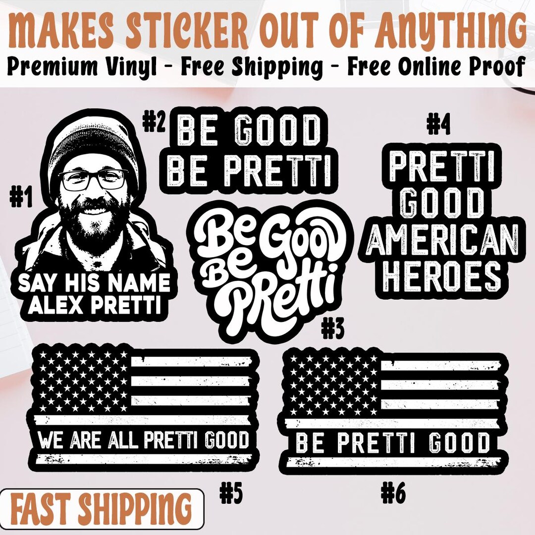 Be Pretti Good Black and White Sticker Set – Social Justice Waterproof ...