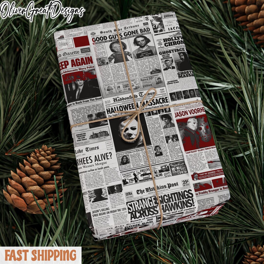 Retro Christmas Movie VHS Wrapping Paper: 90s Holiday Nostalgia ...