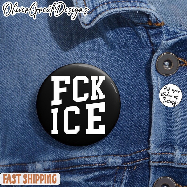 Fck ICE Pin, Anti ICE Anti Trump Sticker, Resist Pin - Etsy UK