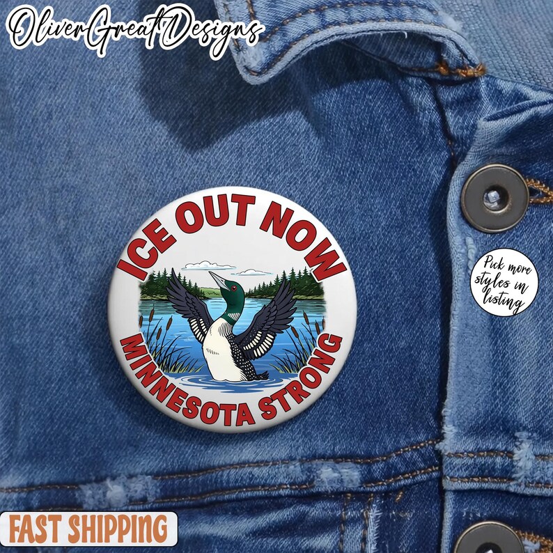 Ice Out Now Pin Button, Minnesota Strong Protest Sticker, Anti Trump ...