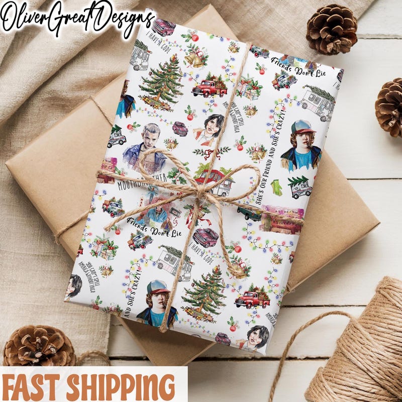 Strangers Things Wrapping Paper - Etsy