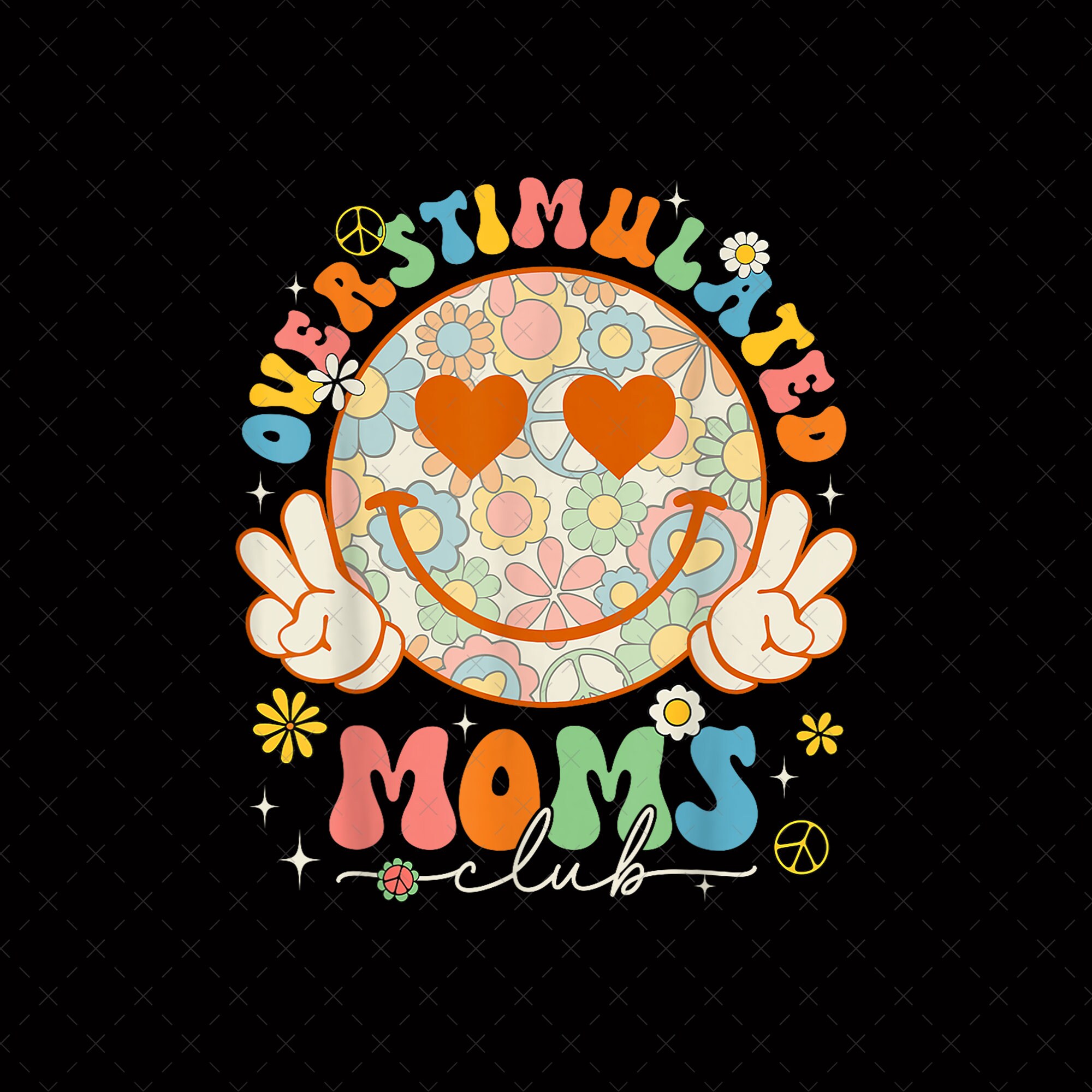 Overstimulated Moms Club Png, süße Retro-Designs für Mütter, lustige ...