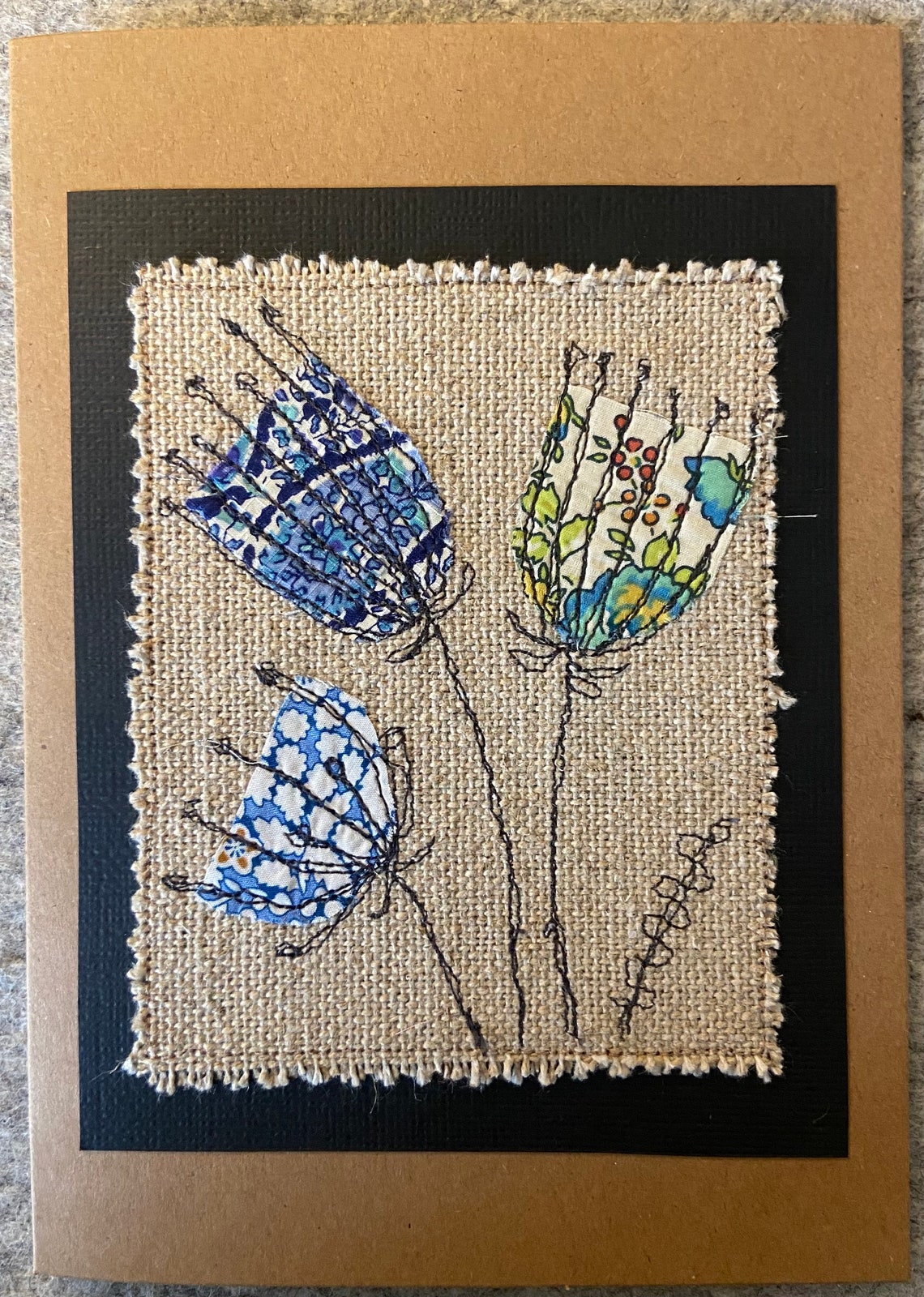 Wild Flowers, Cow Parsley Gift Card / Textile Wall Art. Liberty Print ...