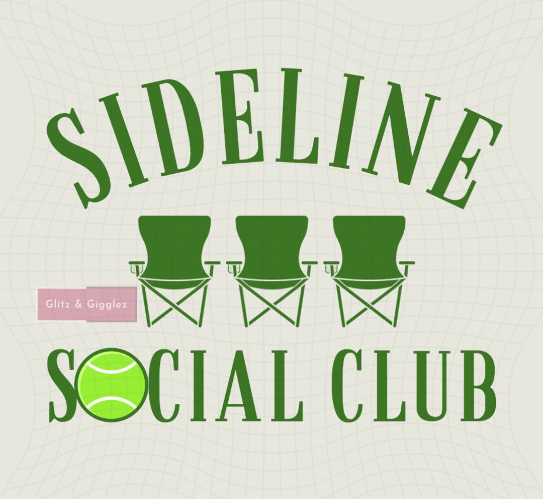 Sideline Social Club Tennis Green PNG - Etsy