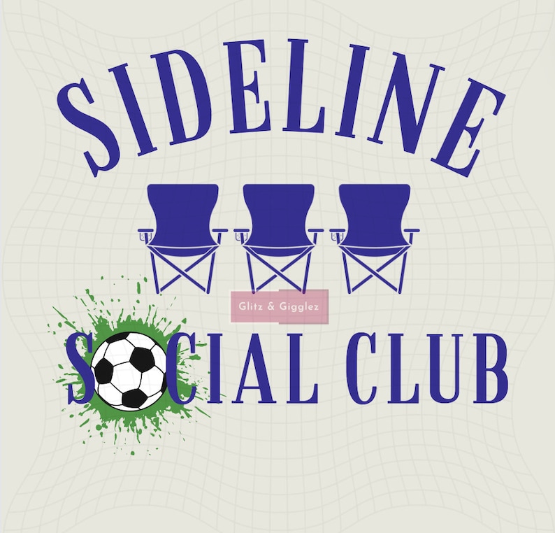 Sideline Social Club Soccer Blue PNG - Etsy