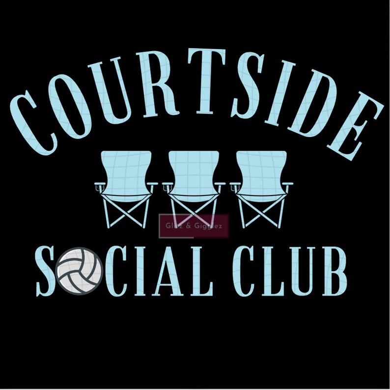 Courtside Social Club Volleyball Blue PNG - Etsy