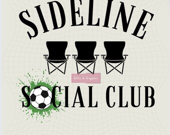 Sideline Social Club Soccer Black PNG - Etsy