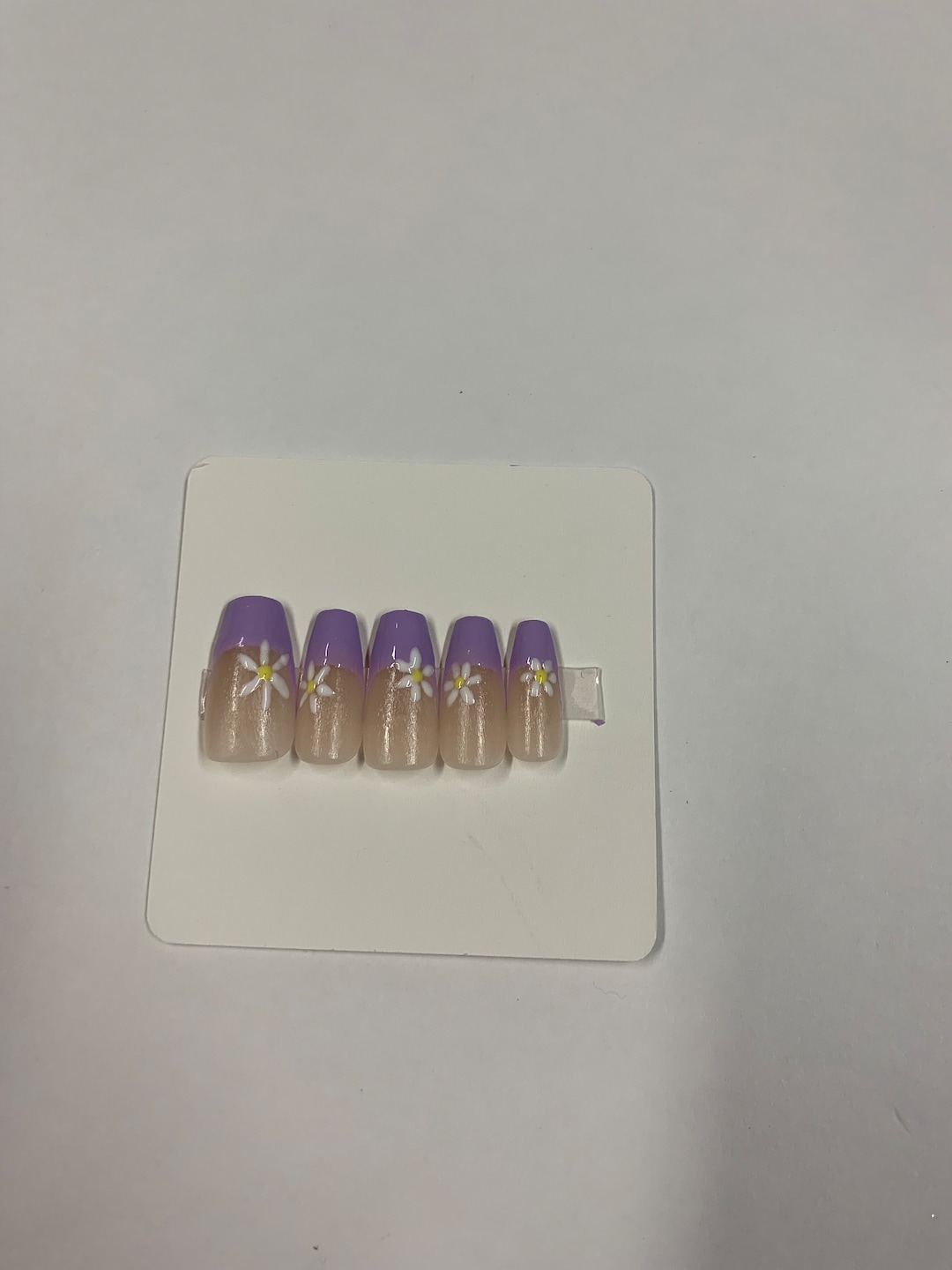 Daisy French Tip Press on Nails - Etsy