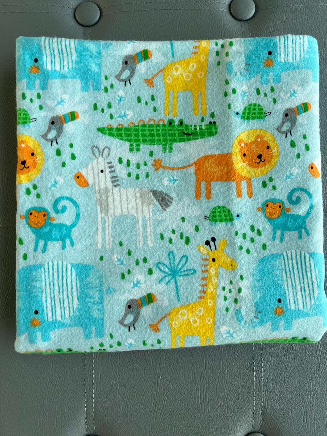 Zoo Animal Flannel Blanket-2 Layer, Extra Largeat Least 39in X 39in ...