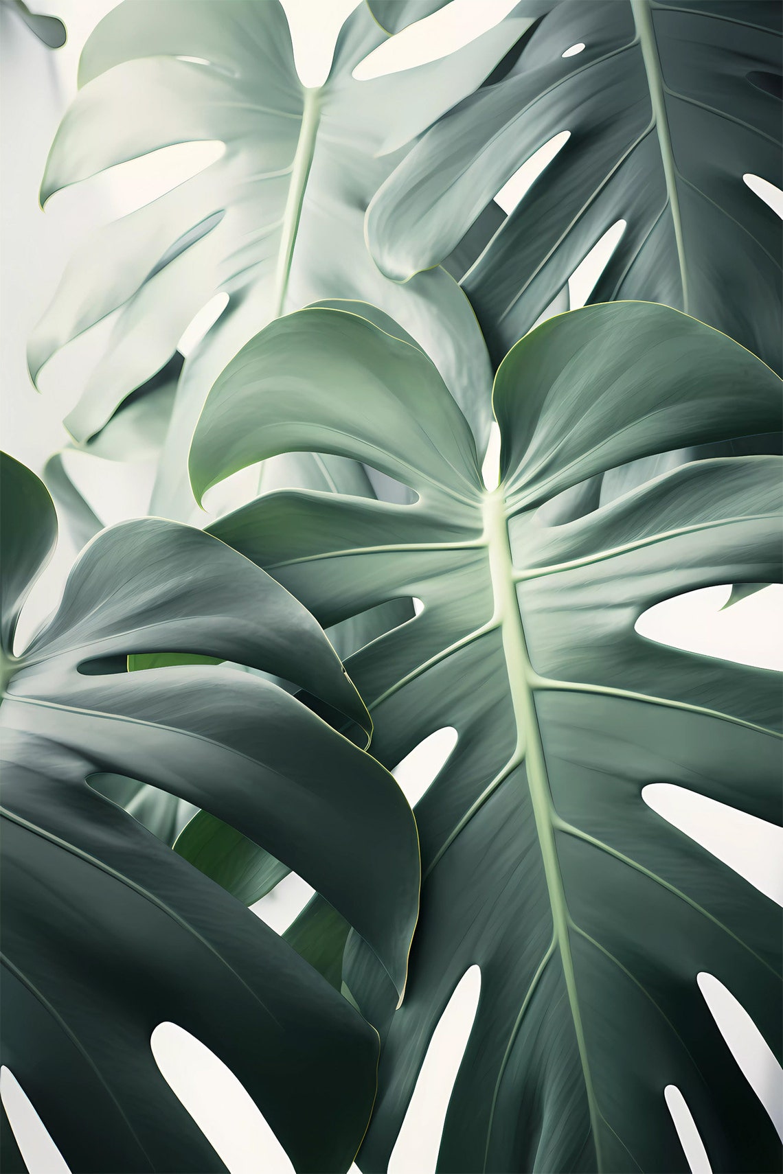 Minimalist Monstera Printable Digital Download Tropical Leaf - Etsy
