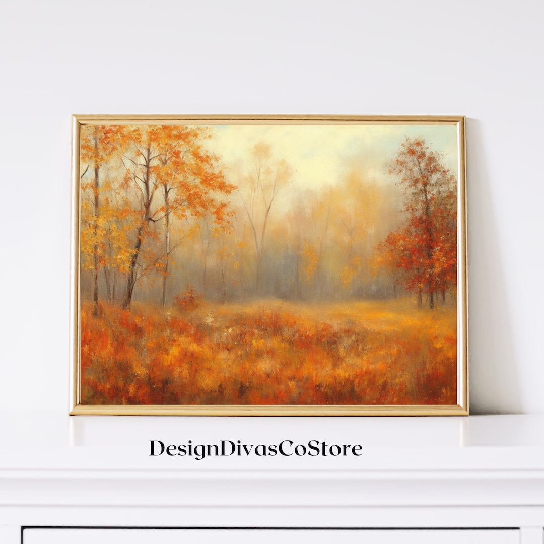 Fall Landscape Printable Wall Art, Country Farmhouse Print Autumn ...