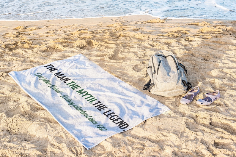 The Legend Beach Towel, Father's Day Gift Pool Towel, Personalized ...