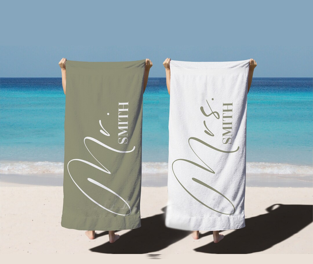 Personalized Matching Towels for Couples, Honeymoon Couple Mr. Mrs ...