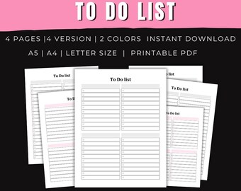 TO DO-LIST (printable A4 Pdf) - Etsy