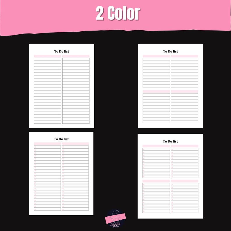 Printable To-do List | Simple Tasks List | 4 Versions, 2 Colors | A5 ...