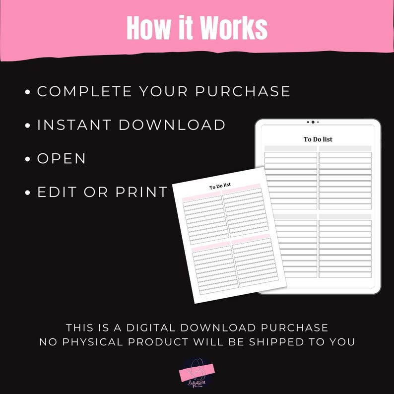 Printable To-do List | Simple Tasks List | 4 Versions, 2 Colors | A5 ...